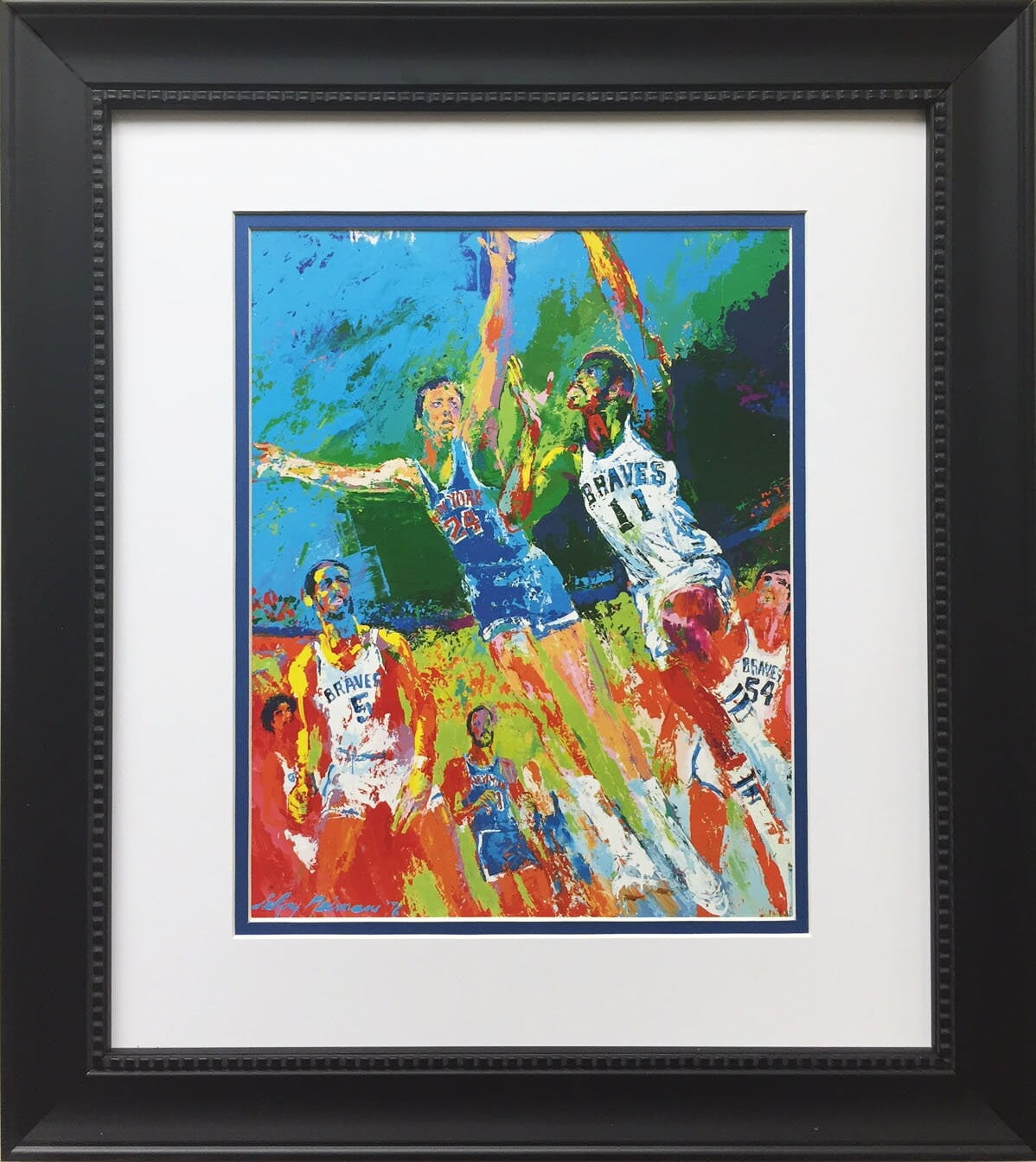 LeRoy Neiman "Bob McAdoo & Bill Bradley" CUSTOM FRAMED ART Generic ...