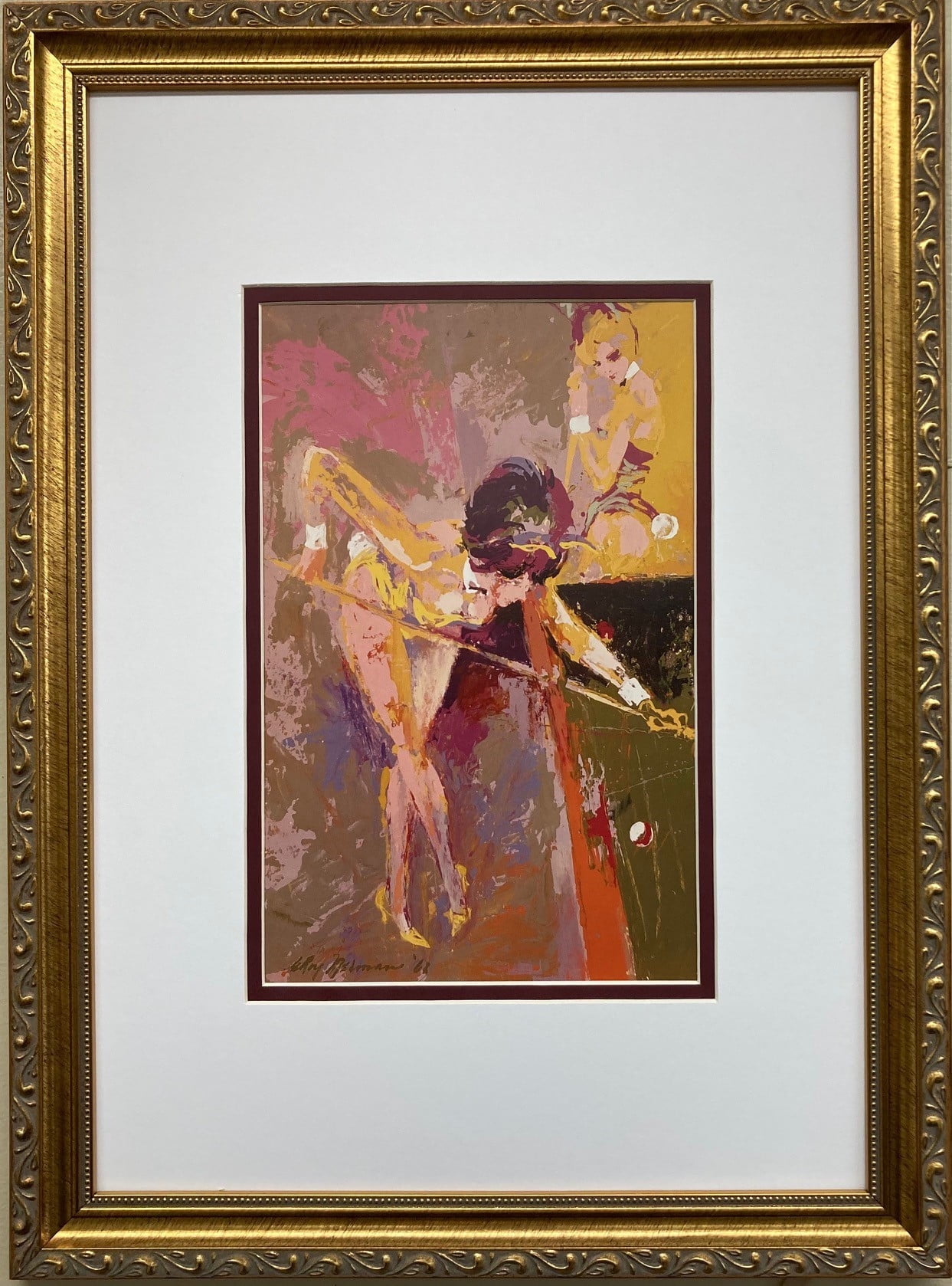 LeRoy Neiman "Bunny Pool" Custom FRAMED ART PRINT Billiards Pool Hall ...