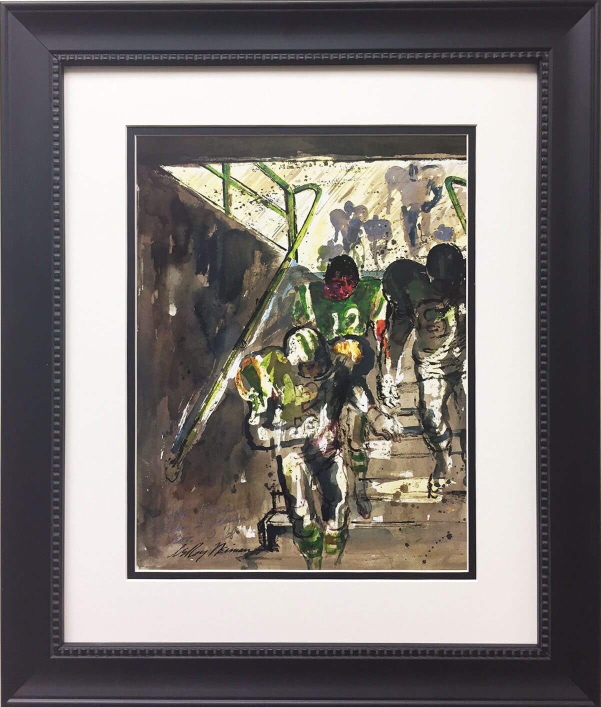 LeRoy Neiman "Half Time - Joe Namath" Newly Custom FRAMED ART PRINT ...