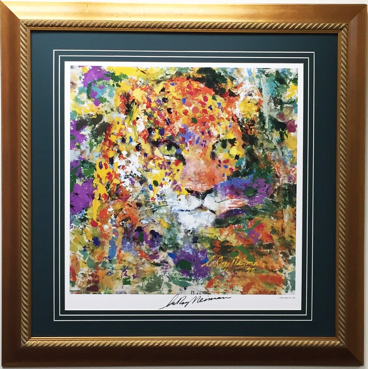 LeRoy Neiman PORTRAIT OF A LEOPARD Lithograph Custom Framed - Hand ...