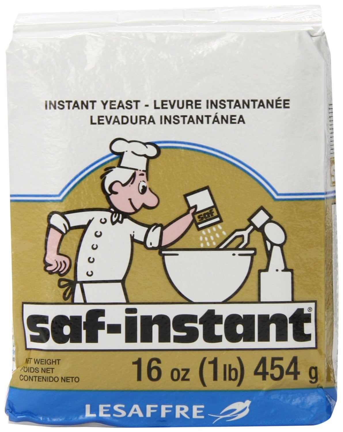 LeSaffre Saf-Instant Gold Yeast, 1 Lb, Active Dry for Baking Bread ...
