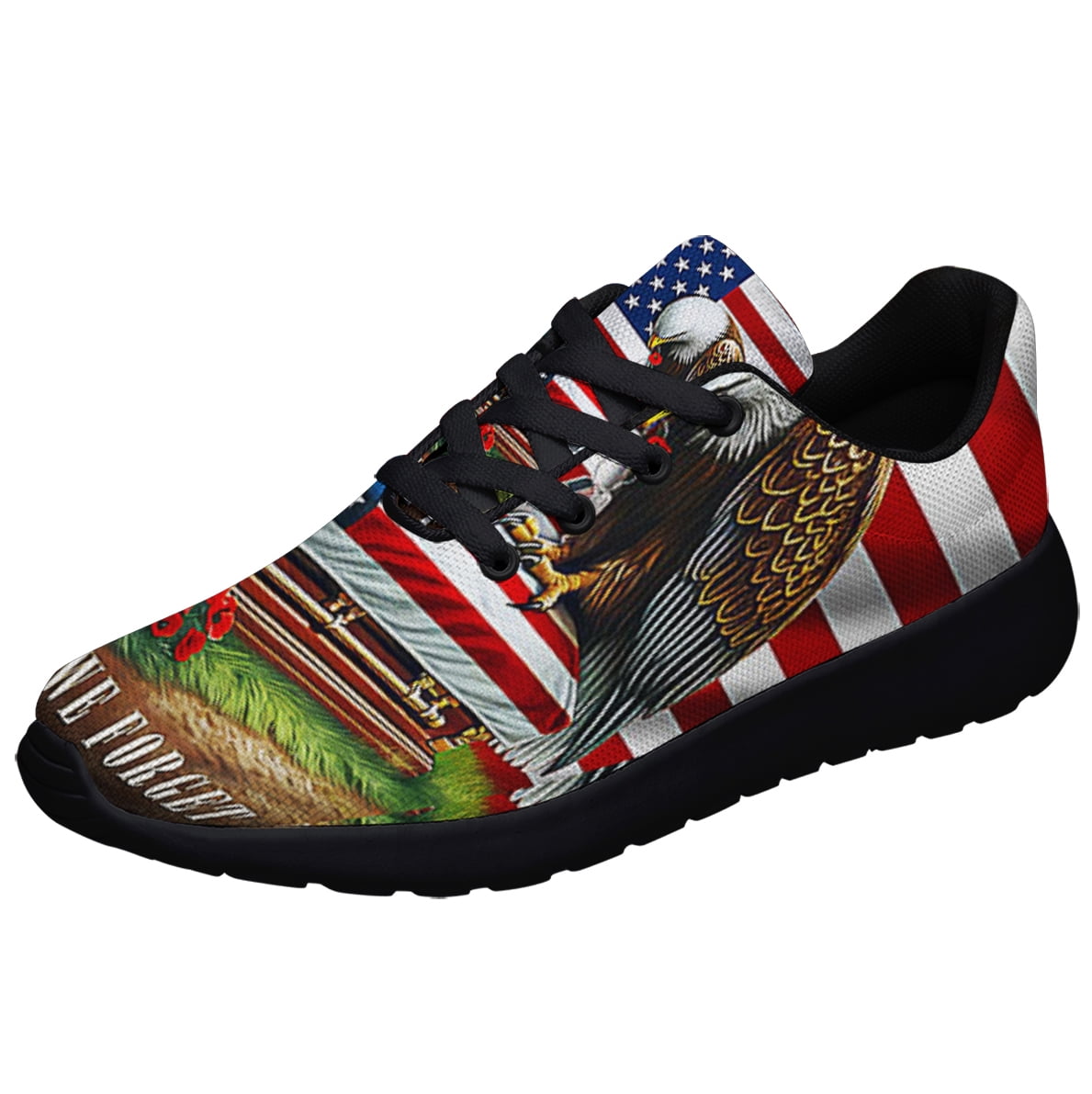 LeStWe Forget Memorial Day American flag Shoes Sneakers Black Size 11 ...