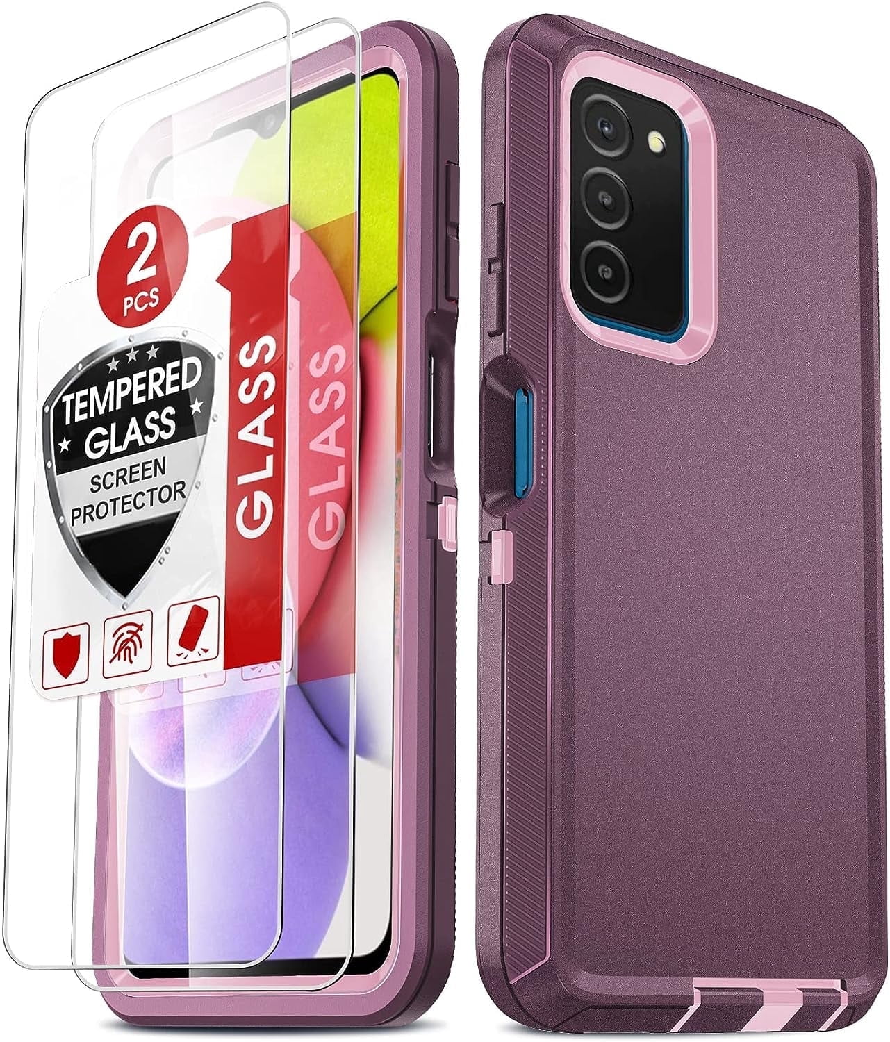 LeYi For Samsung Galaxy A03S Case, AO3S Phone Case: [2 Pack] Tempered ...