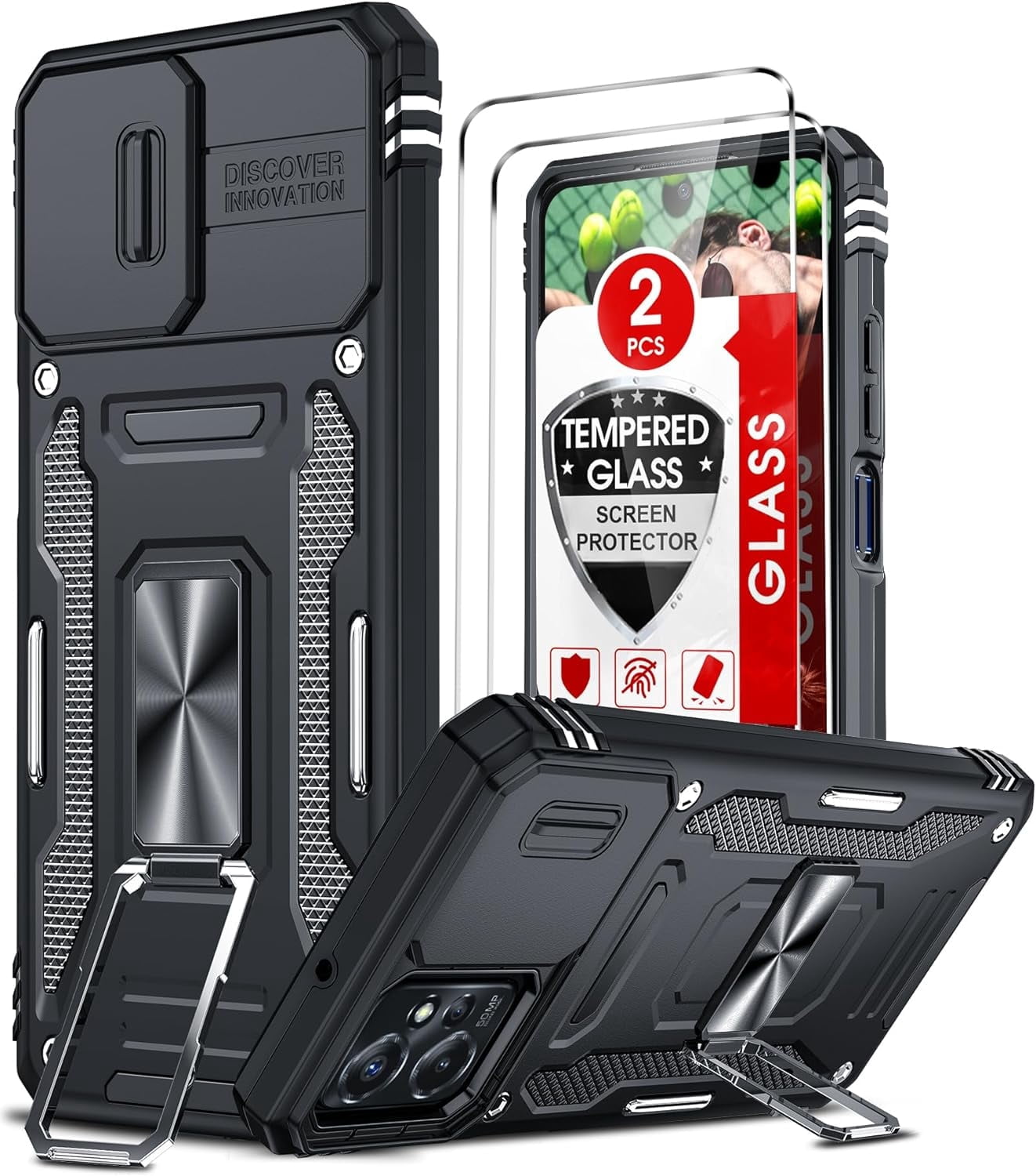 LeYi Black Back Cover with Slidable Camera Lens Cover for Moto G Power ...