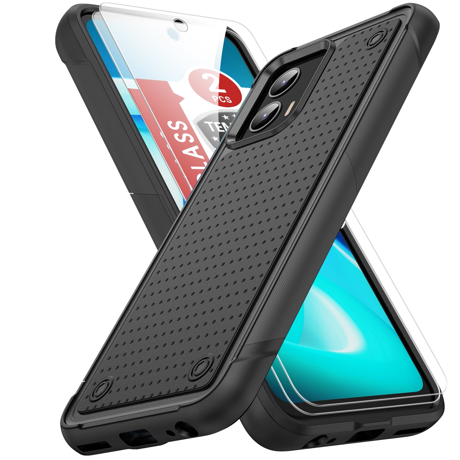 LeYi Dual Layer Protective Case with Screen Protectors for Motorola ...