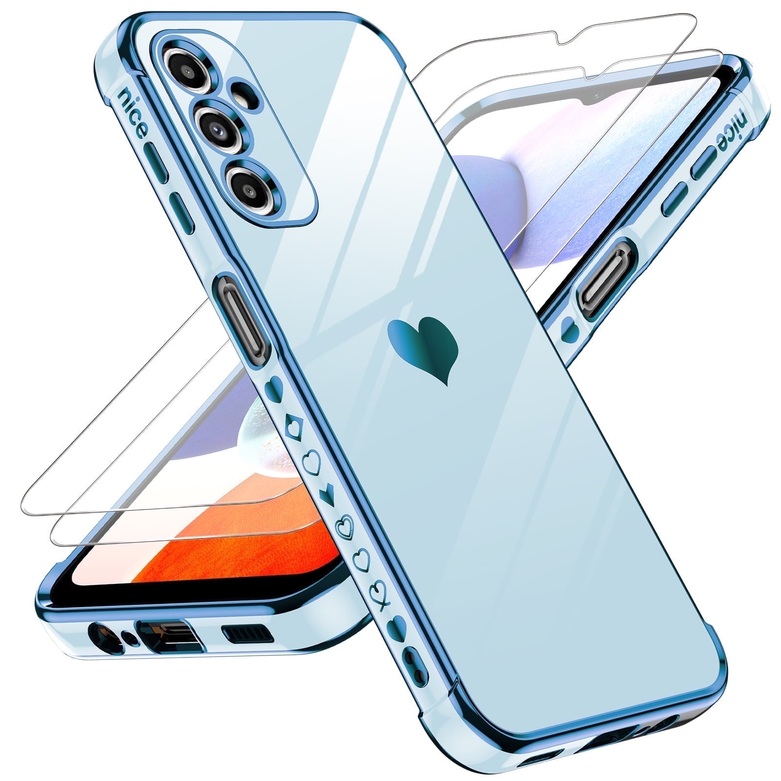 LeYi Samsung Galaxy A14 5G Phone Case, Rose Gold Edge Protective Cover ...