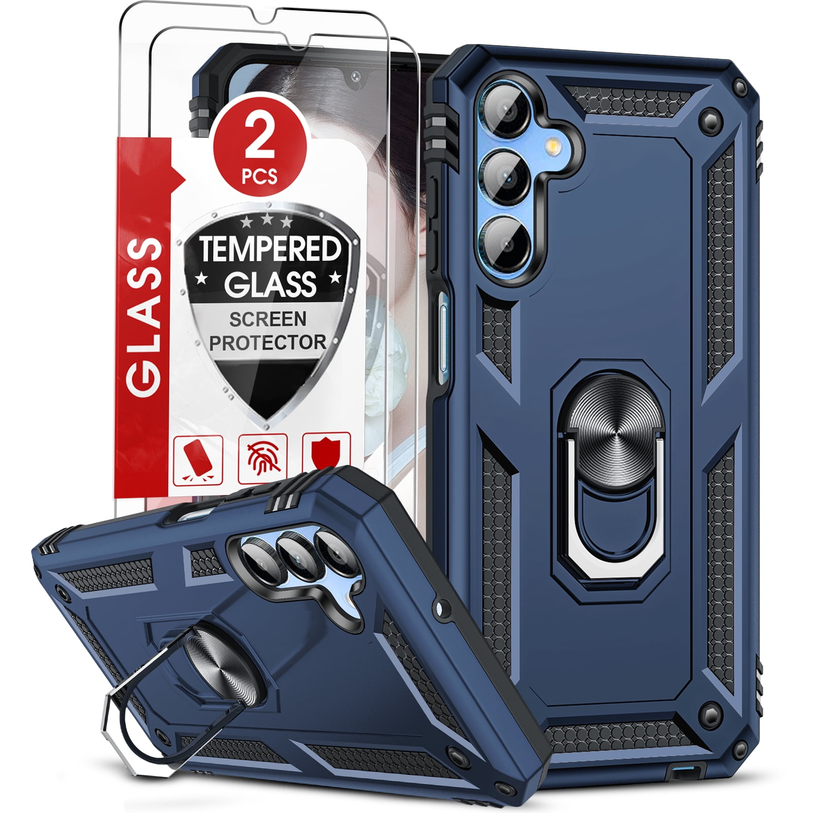 LeYi Galaxy A15 5G Case, Samsung Galaxy A 15 5G Case with [2 Pack ...