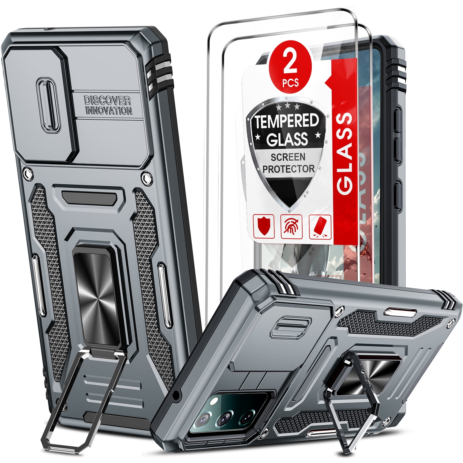 LeYi for S20 FE Case, Samsung S20 FE 5G Case with Slide Camera Cover + [2 Packs] Screen ...