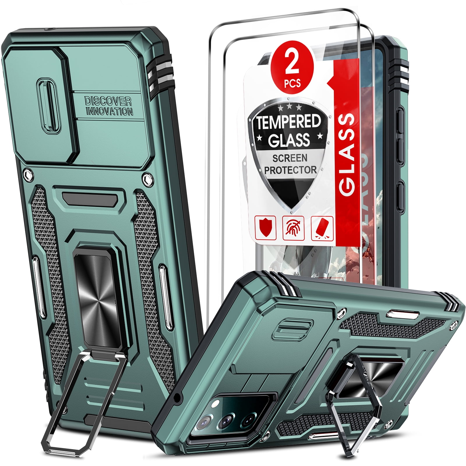 LeYi for S20 FE Case, Samsung S 20 FE 5G Case with Slide Camera Cover + [2 Packs] Screen ...