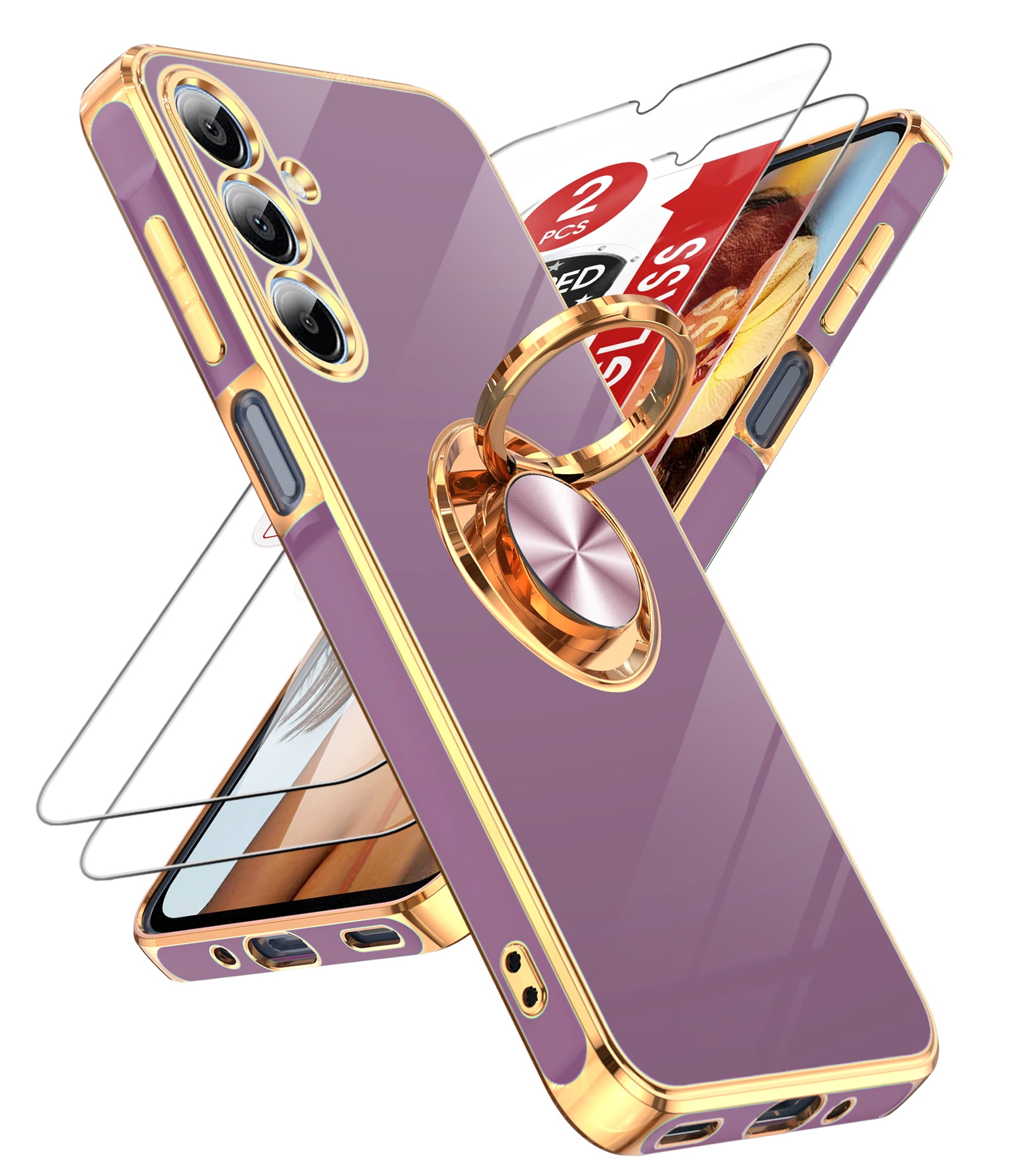 LeYi For Samsung Galaxy A16 5G Phone Case:2pcs Tempered Glass Screen ...