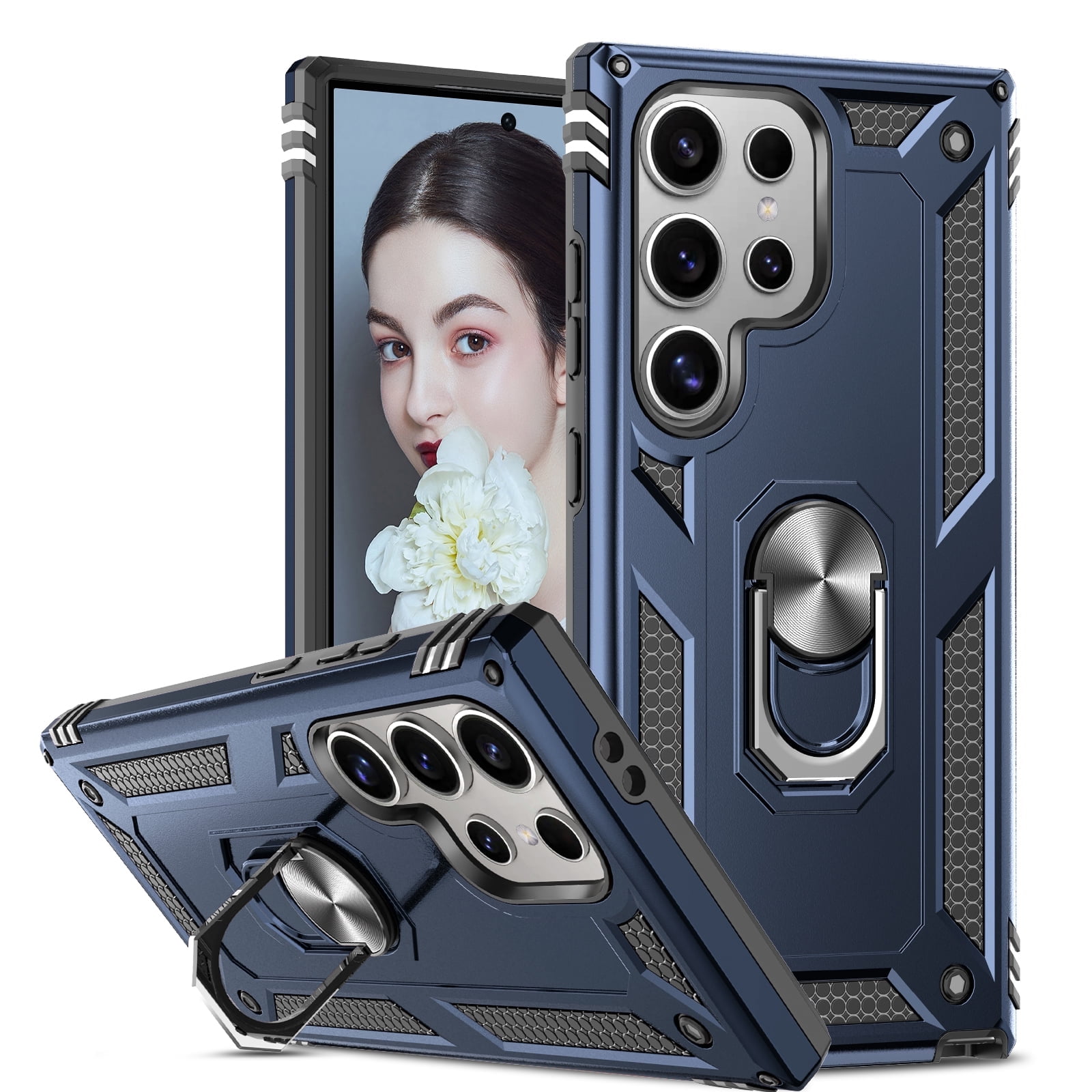 LeYi for Samsung Galaxy S24 Ultra 5G Case, S 24 Ultra Phone Case with Stand, [Military-Grade ...