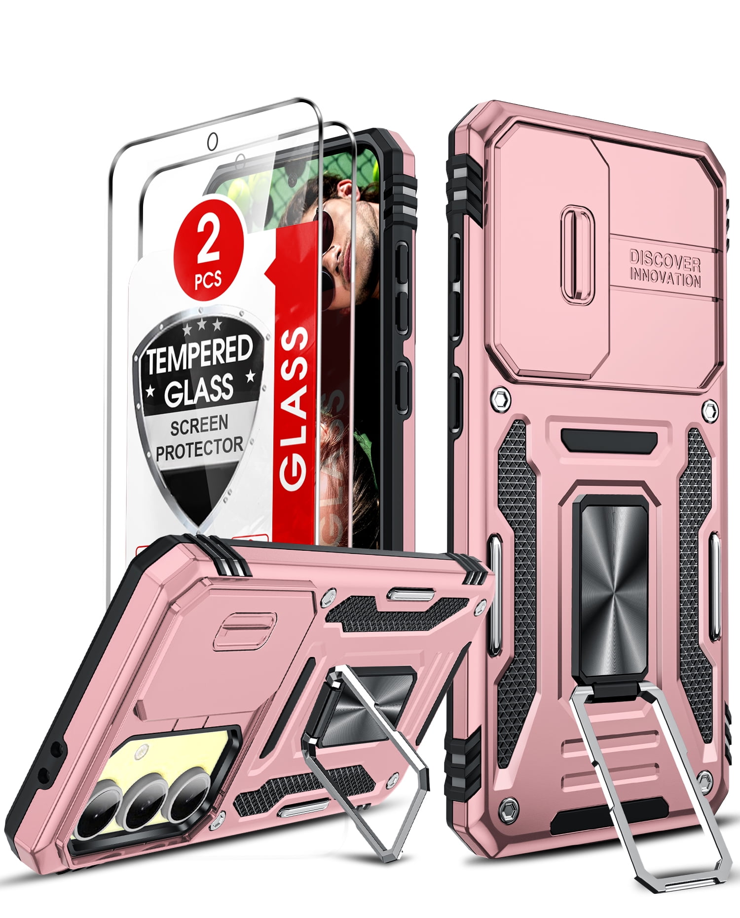 LeYi for Samsung S24 FE 5G Case: Military-Grade Heavy Duty Cover with Metal Ring Magnetic ...