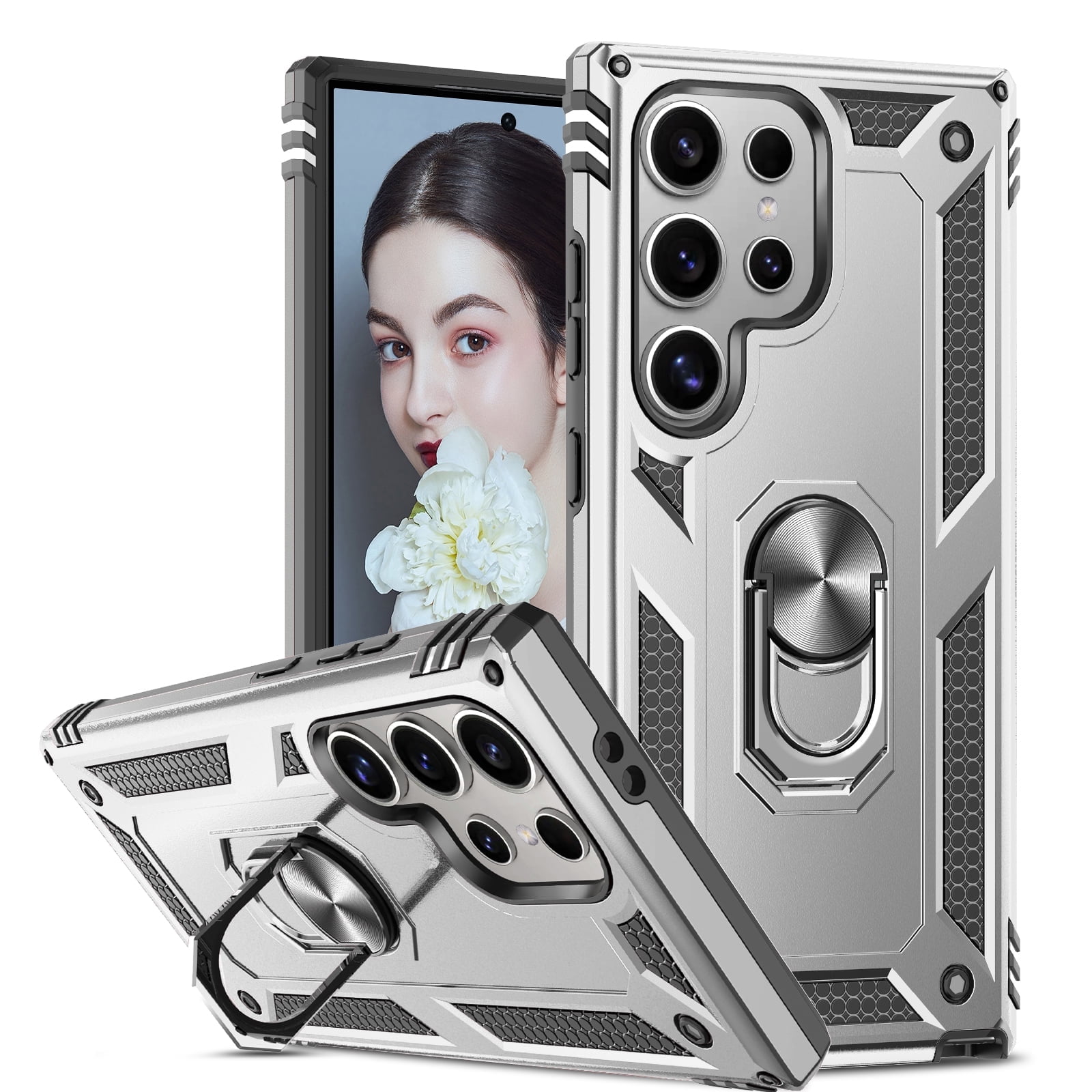 LeYi for Samsung S24 Ultra 5G Phone Case, Galaxy S 24 Ultra Plus Case with Stand, [Military ...