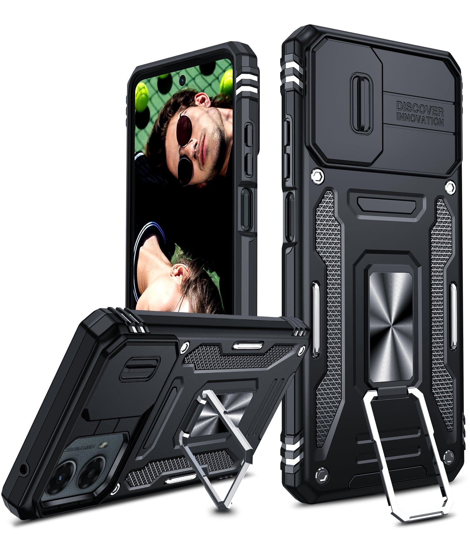 LeYi for Moto G 5G 2024 Phone Case with Slide Camera Cover, [Military ...