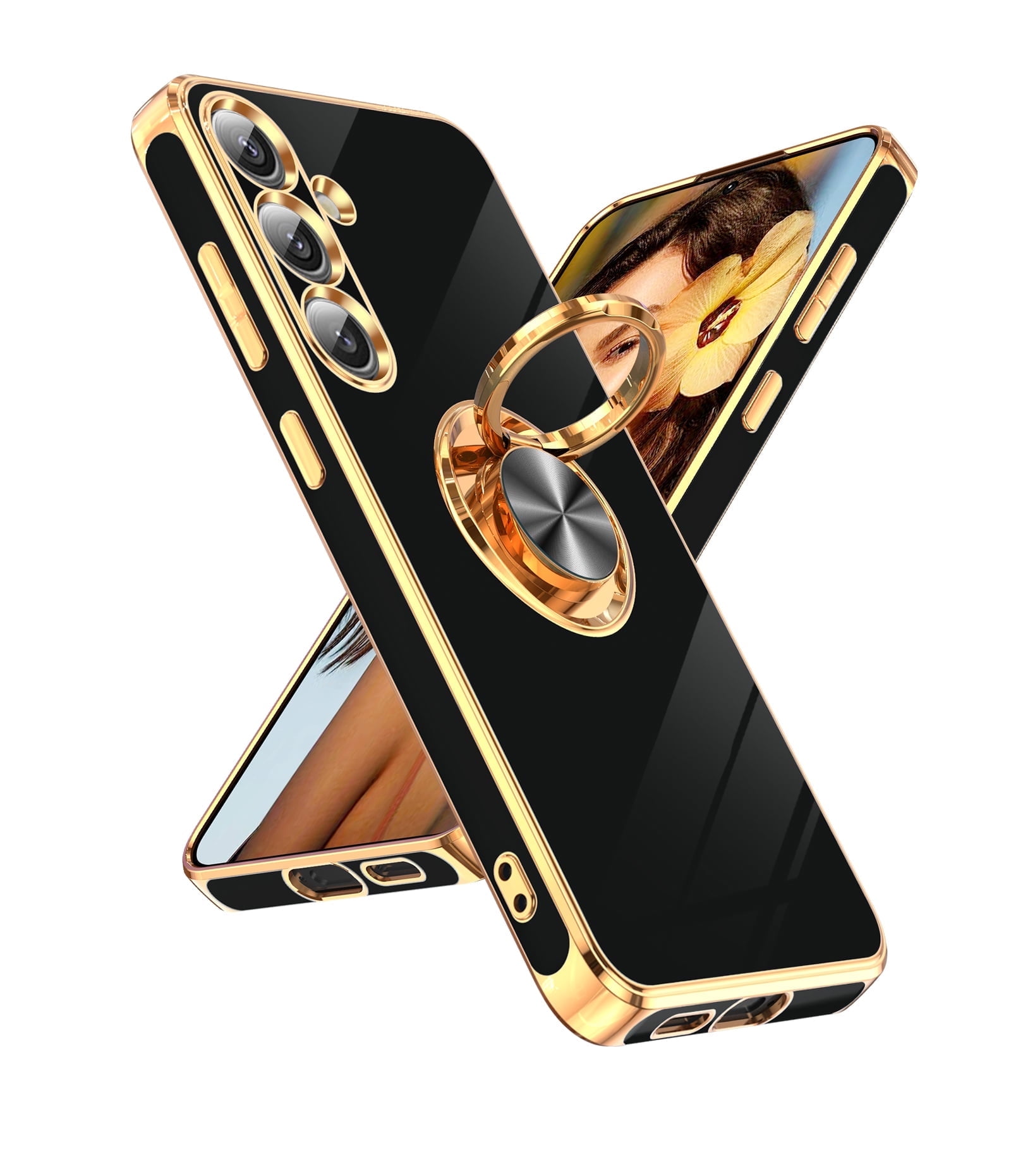 LeYi Samsung Galaxy S24 5G, S24 FE, Luxury Ring Holder Kickstand Case ...