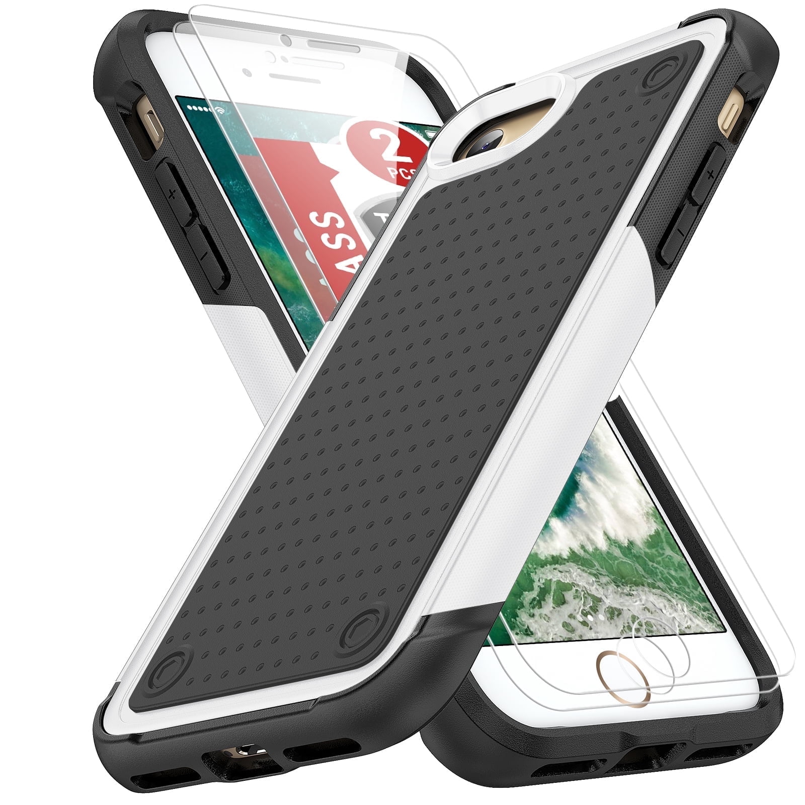 LeYi iPhone SE 2022/2020/7/8 Case with Screen Protectors, Airbags, Non ...