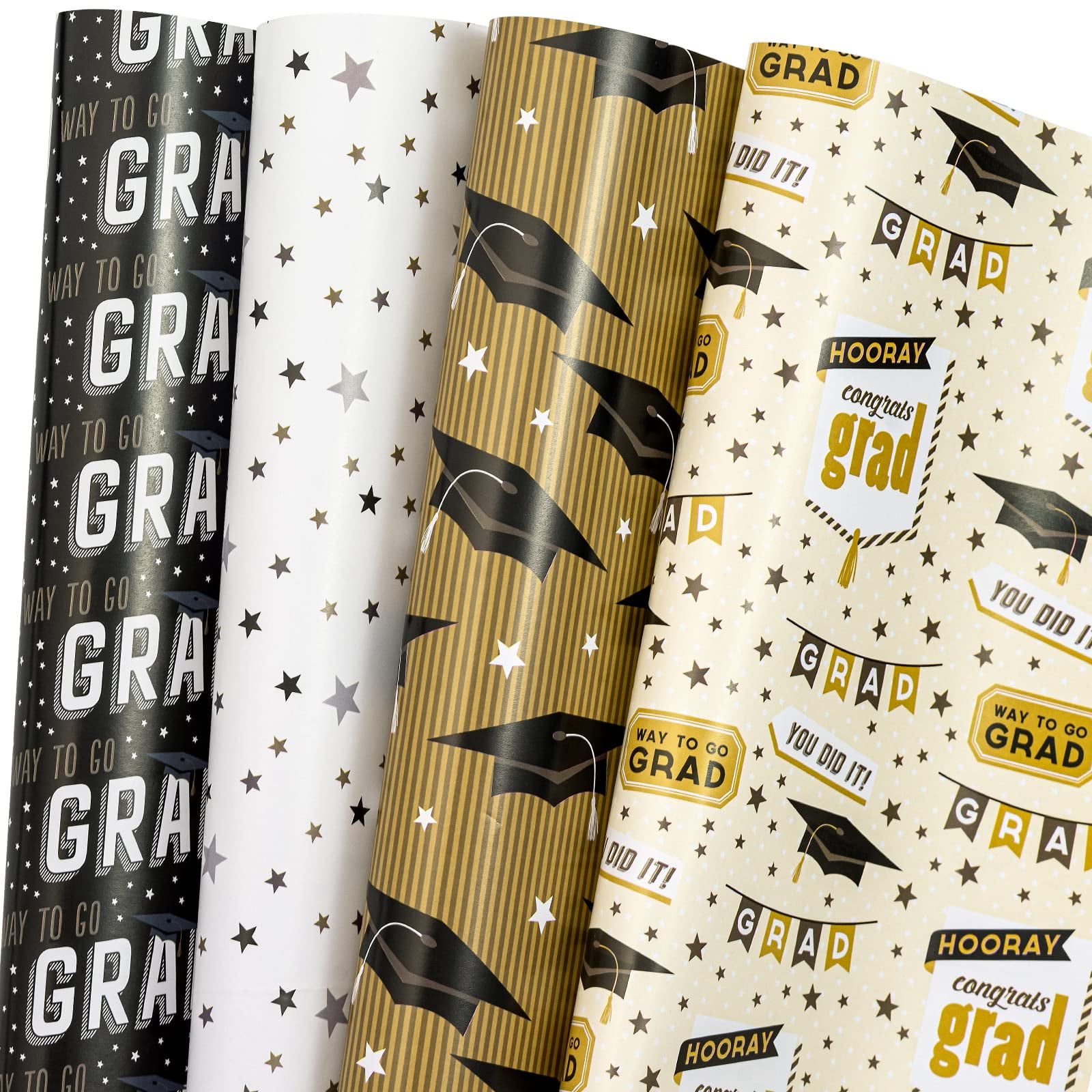 LeZakaa Graduation Wrapping Paper Sheet - 12 Sheet with 4 Different ...