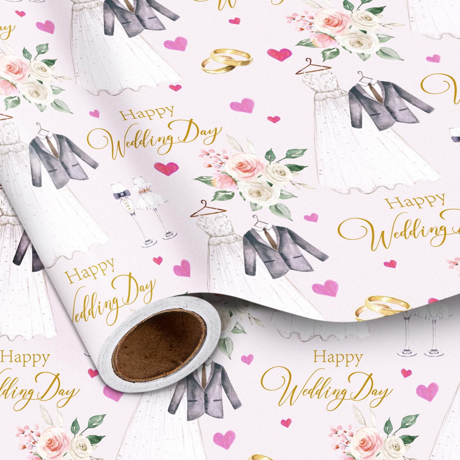 LeZakaa WrappingITSC Paper Roll, Dresses & Suits, Happy Day Text Gift ...