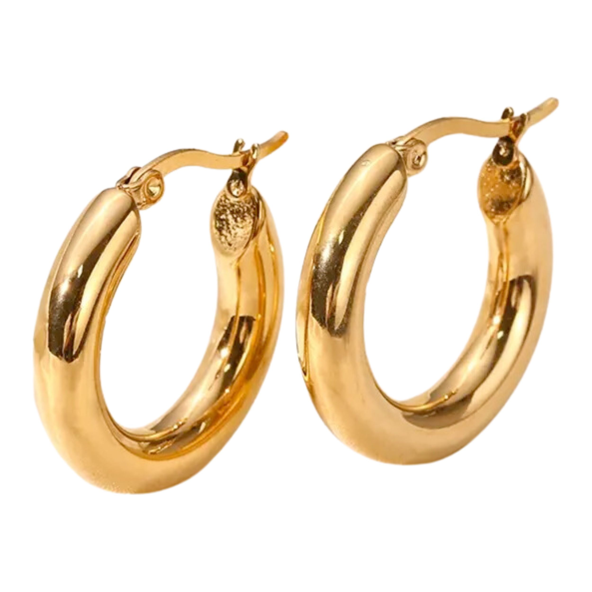 Lea Moda 18K Gold Plated Chunky Hoop Earrings, Minimalist ...