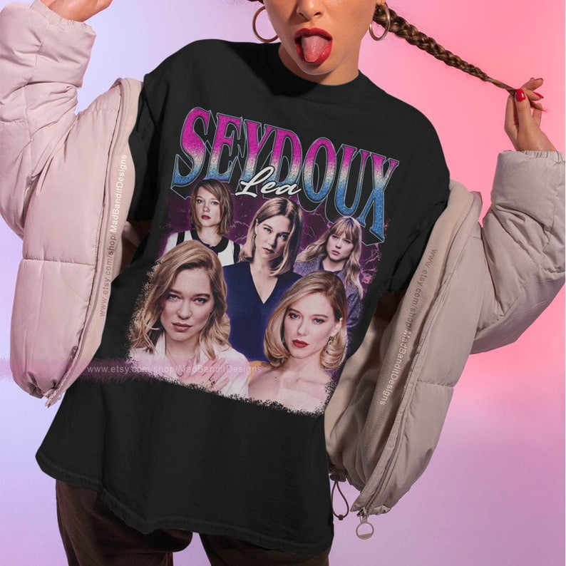 Lea Seydoux shirt cool retro rock poster t-shirt 70s 80s 90s rocker ...