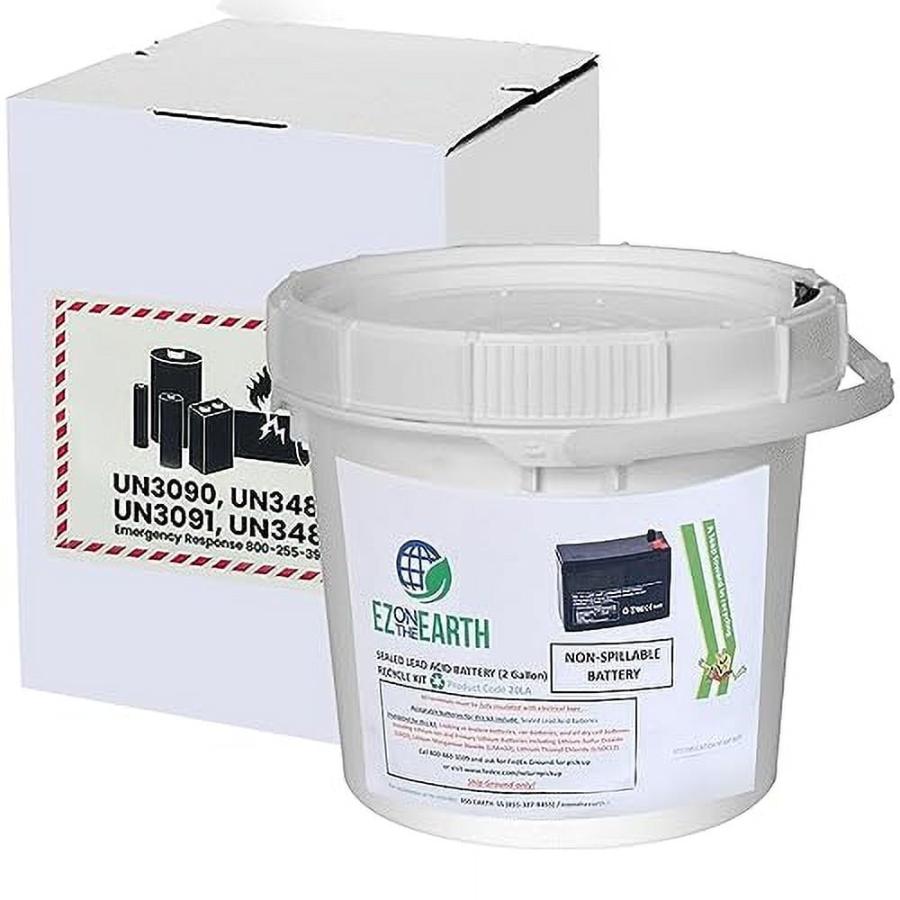 Lead Acid Battery Recycling Kit - 2. Gallon Battery Recycling Pail ...