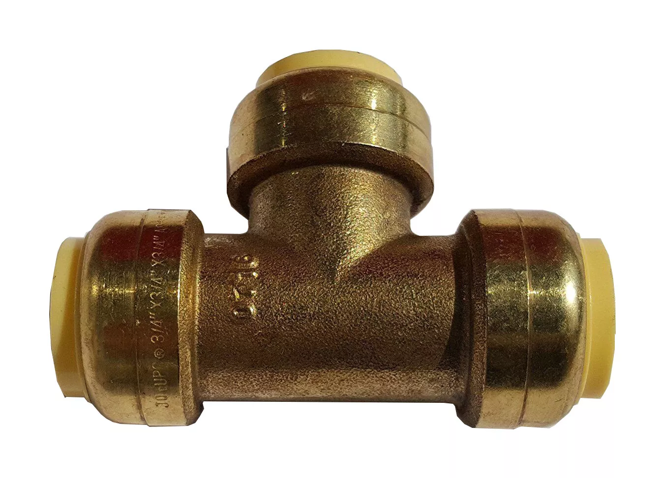 Lead-Free Brass Push Fit Tee Fittings (3/4" x 3/4" x 3/4", 10-Pack) - No Soldering Tool Required ...