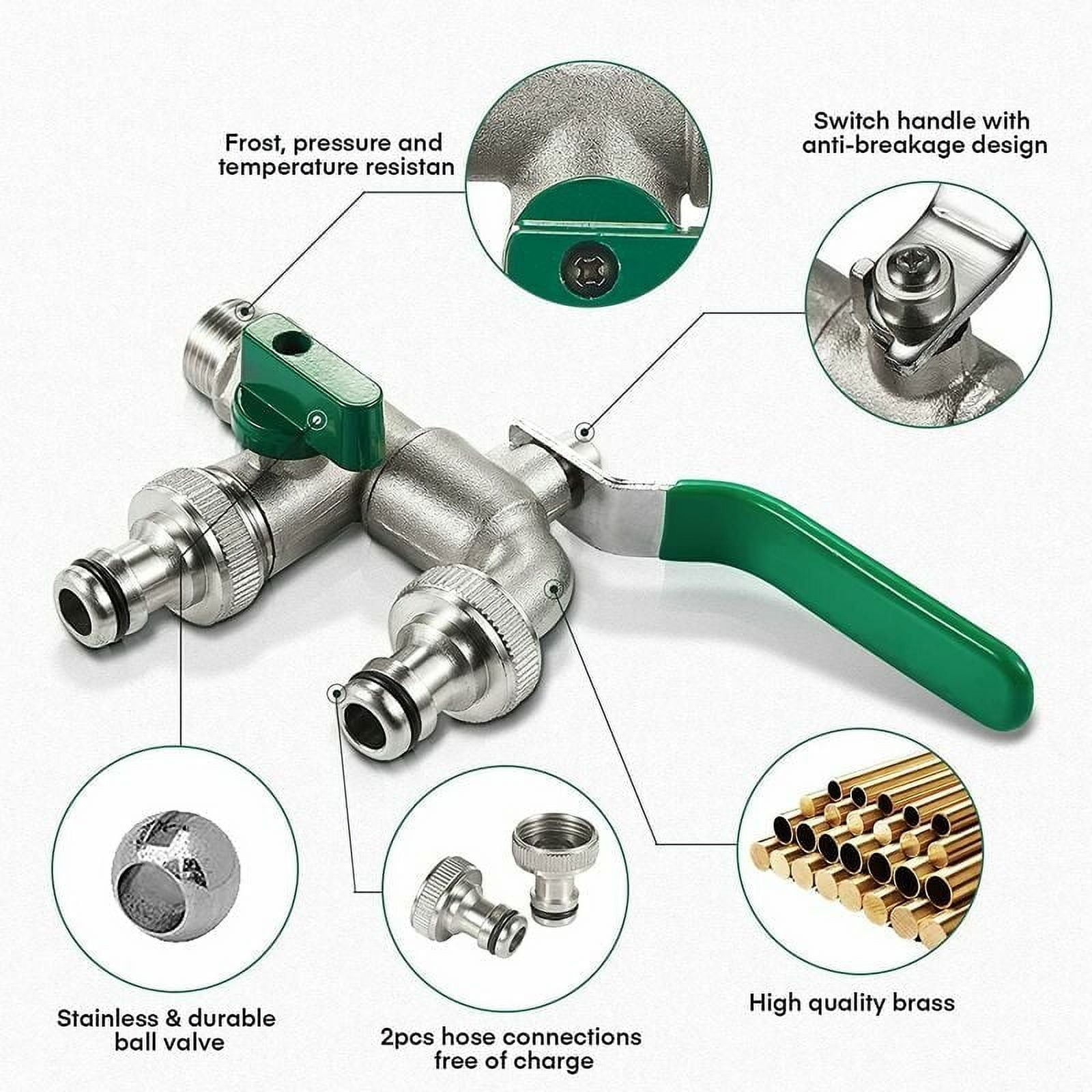 Lead-Free Brass Tap, Frostproof Faucet Splitter For Winter Weather ...