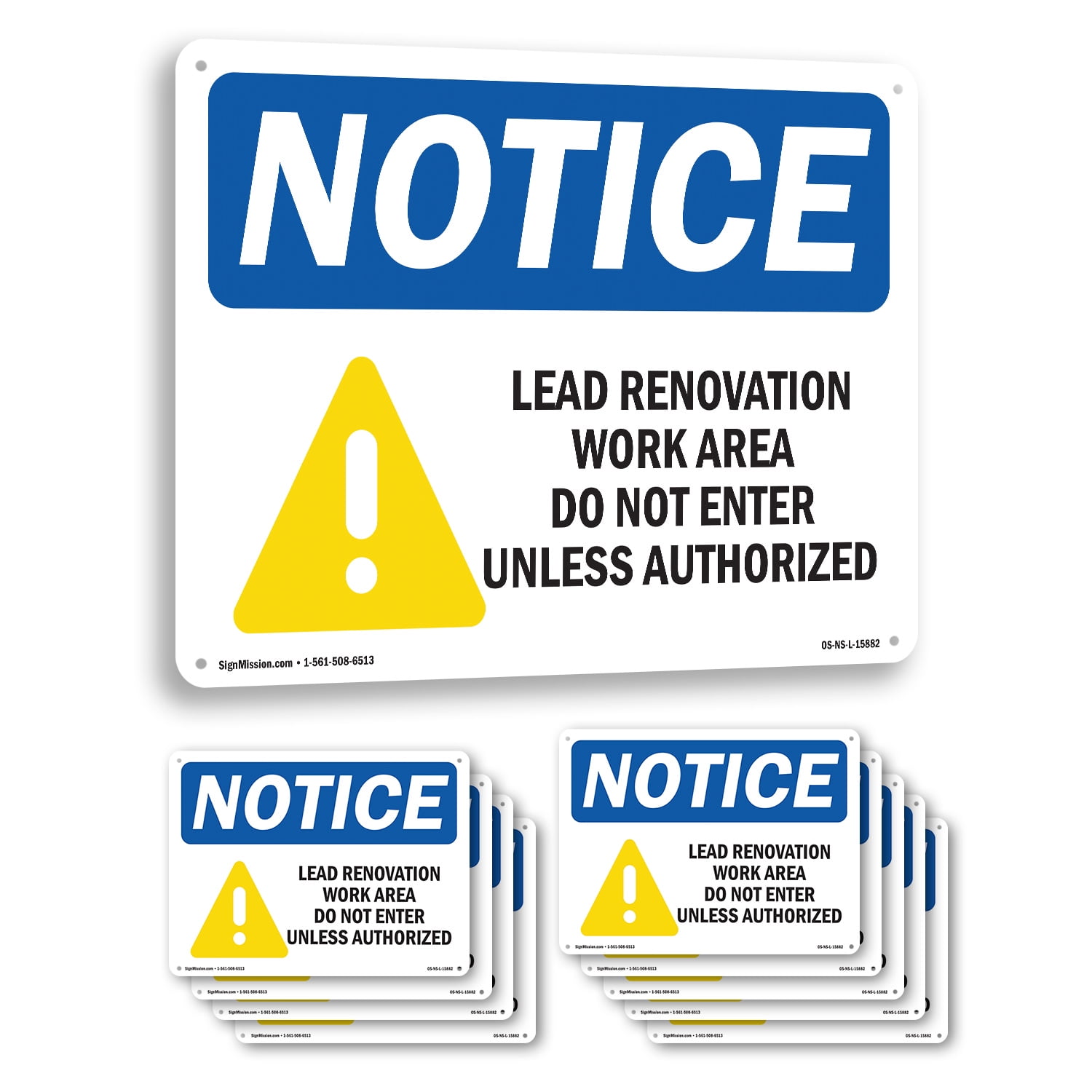 Lead Renovation Work OSHA Notice Aluminum Sign 24 Inch x 18 Inch - 10 ...