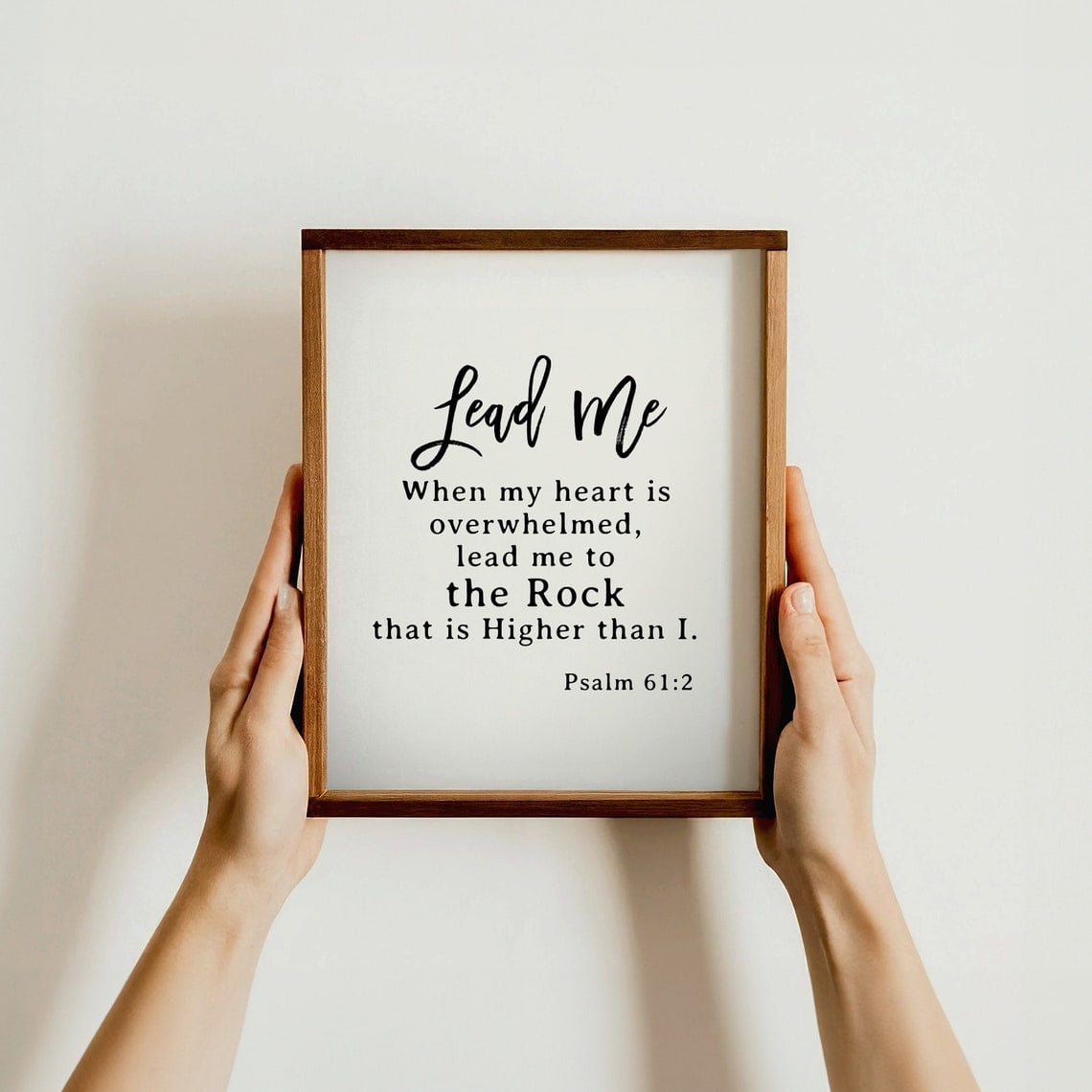 Lead Me To The Rock Poster, Psalm 61:2 Christian Wall Art ...