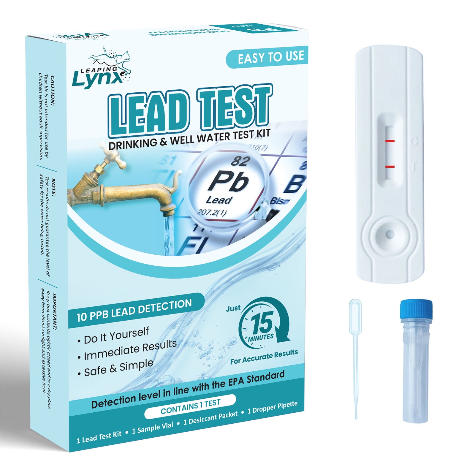 Lead Water Test Kit – Fast 5-Minute Results – EPA Standard Accuracy ...