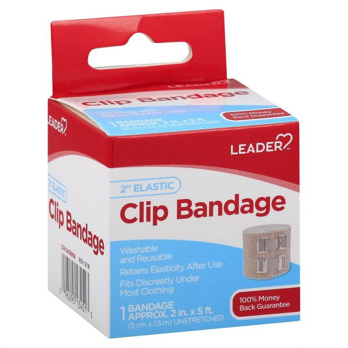 Leader 2" Elastic Clip Bandage, 2" x 5', One Count - Walmart.com