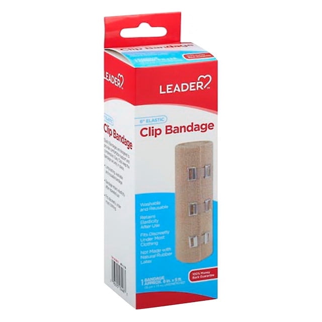 Leader 6 In Elastic Clip Bandage 6-5 In, 1 Ea, 2 Pack - Walmart.com