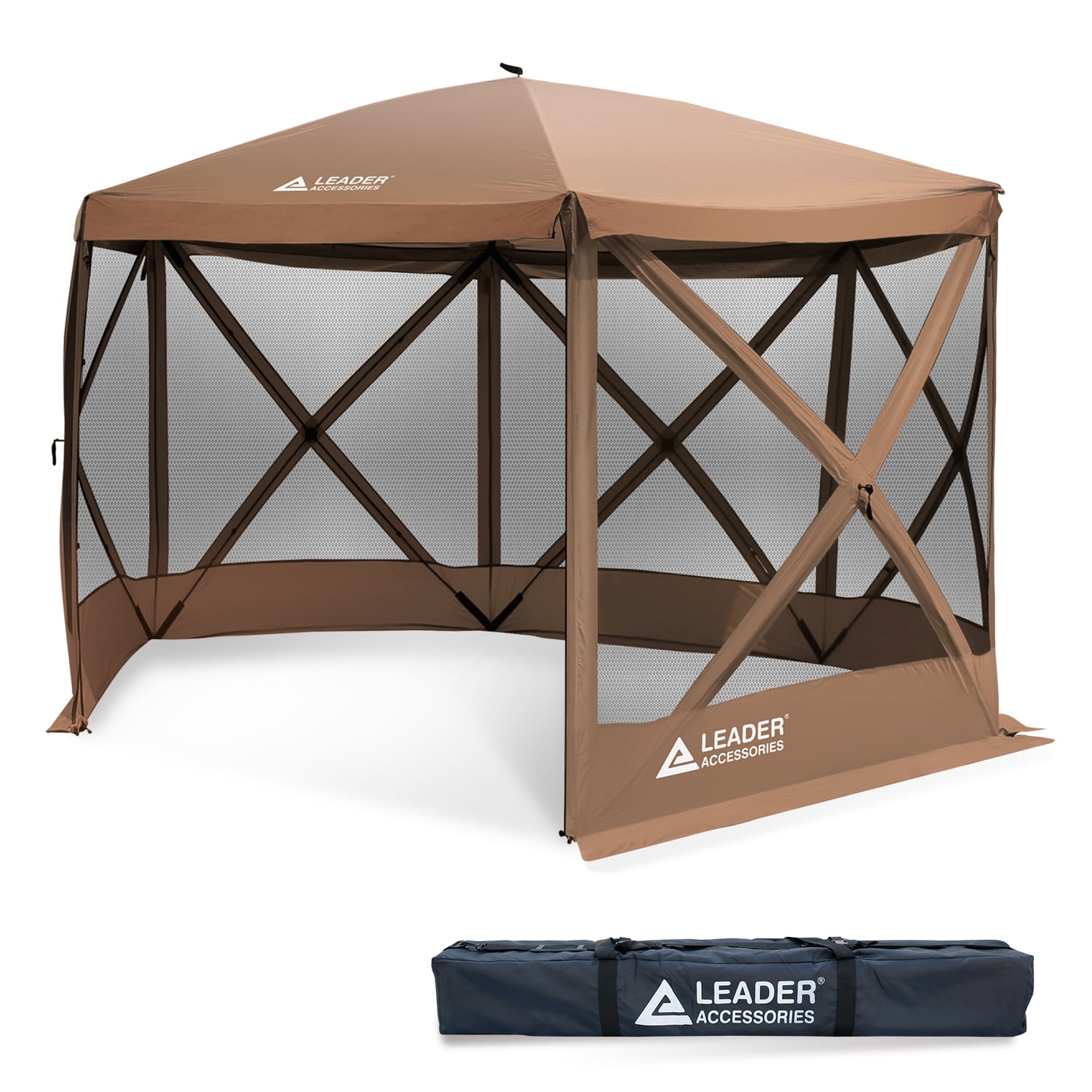 Leader Accessories 11.5ft Quick Setup Outdoor Gazebo Tent, 6-Sided ...