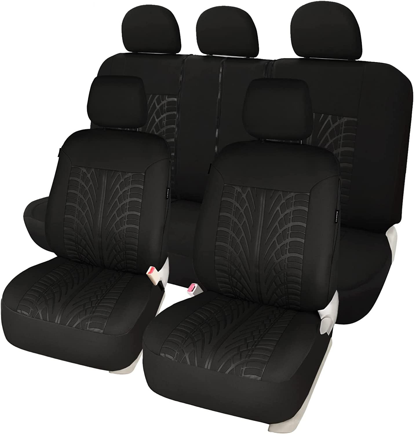 Leader Accessories 17-Piece Universal Embossed Cloth Car Seat Covers ...