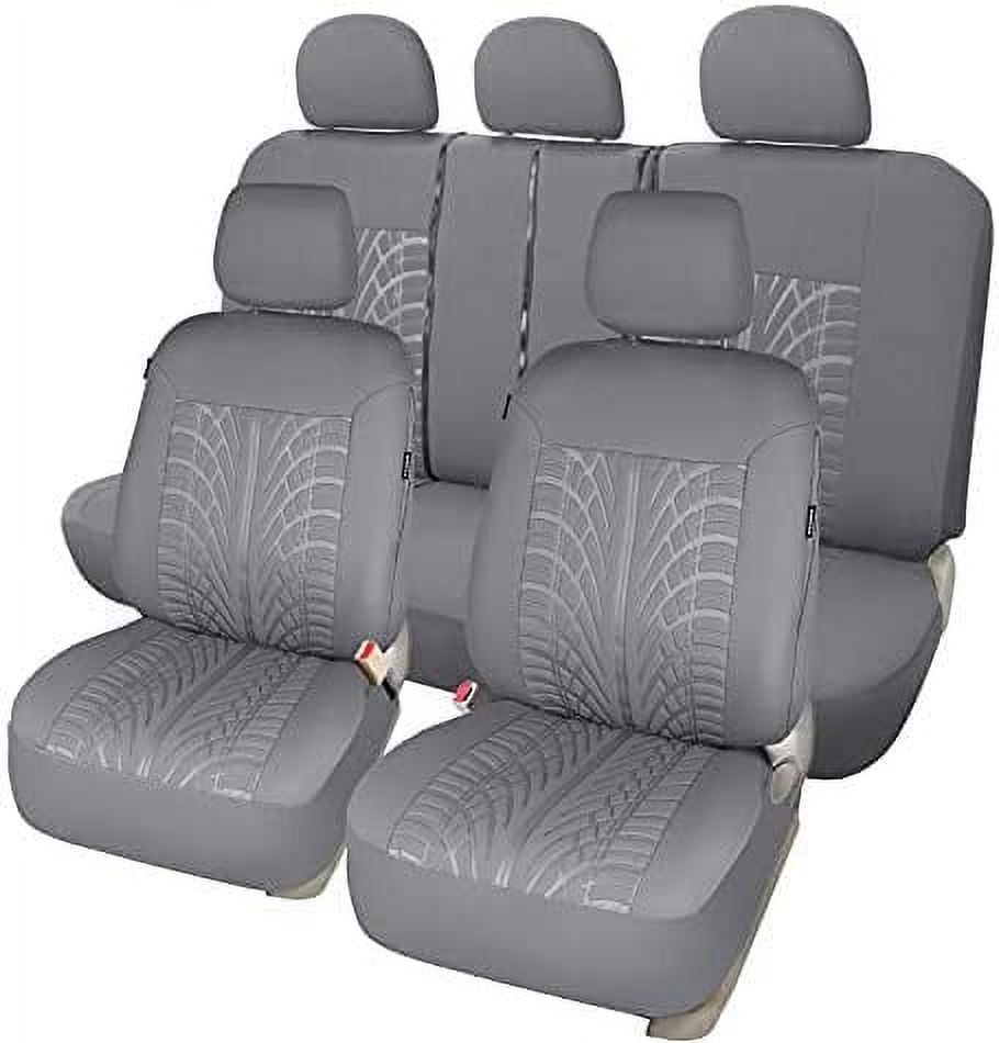 Leader Accessories Universal Embossed Cloth Car Seat Covers, Gray, 17 ...
