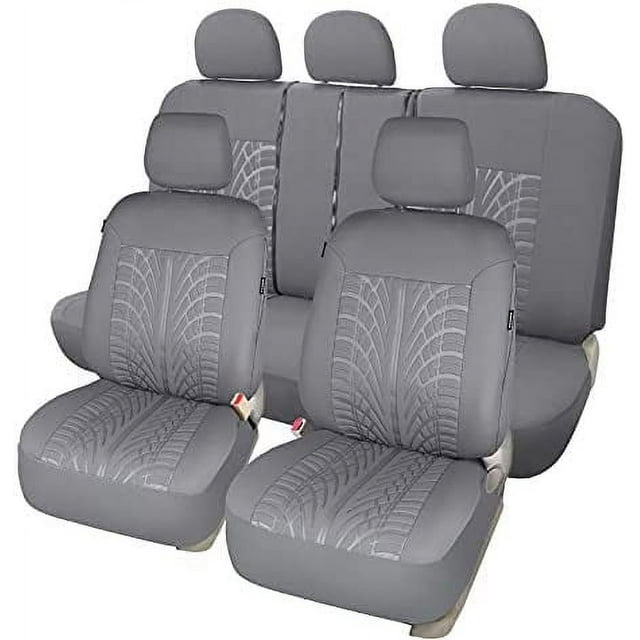 Leader Accessories 17pcs Auto Universal Embossed Cloth Car Seat Covers ...