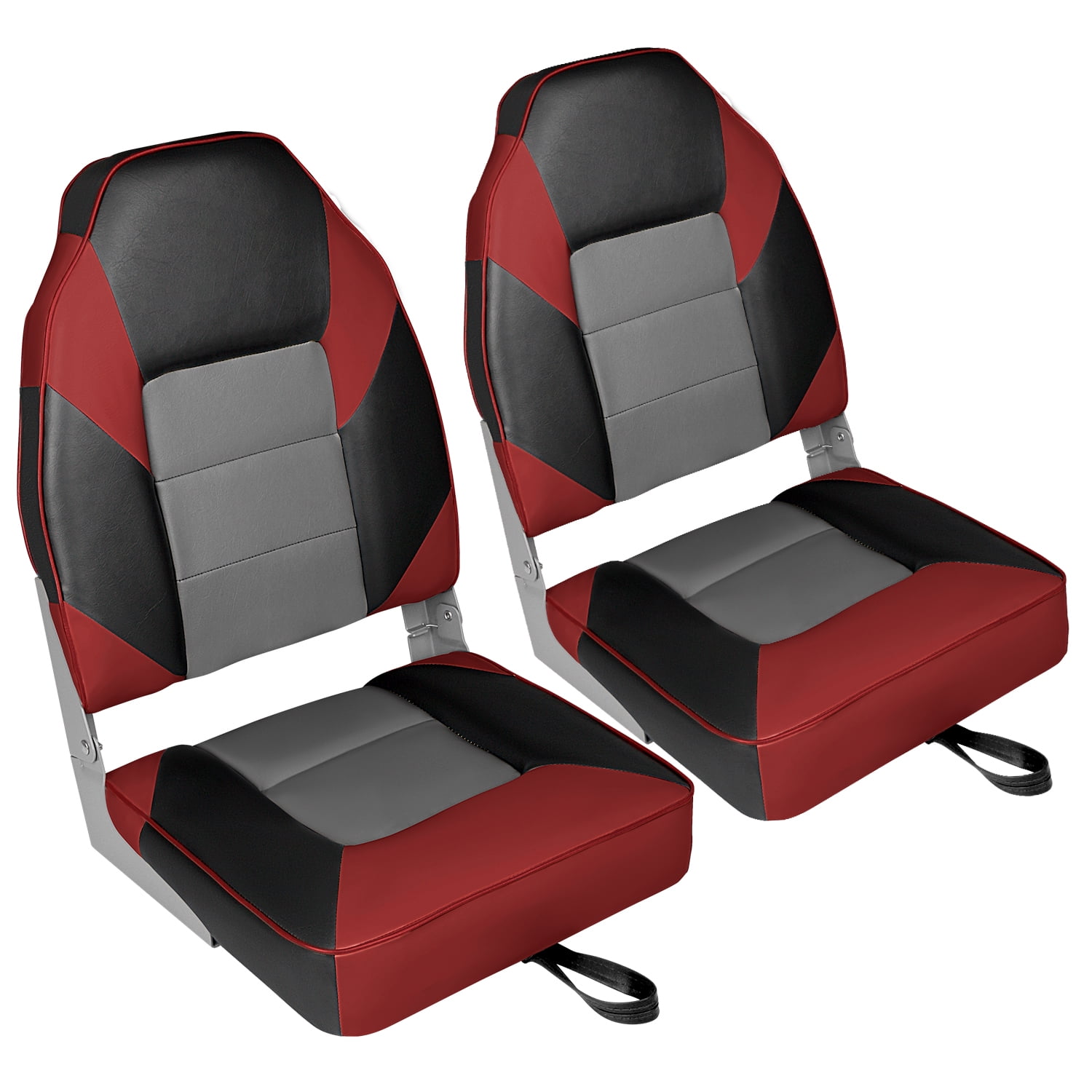 Leader Accessories High Back Fold-Down Fishing Boat Seats (2 Seats ...