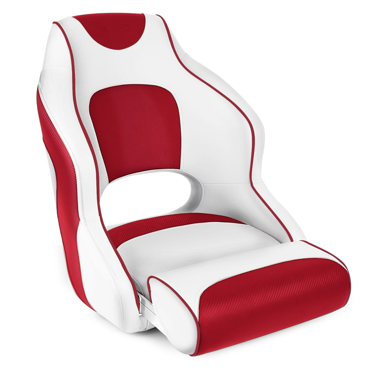 Leader Accessories Two Tone Captain's Bucket Boat Seat, Red/White/Red ...