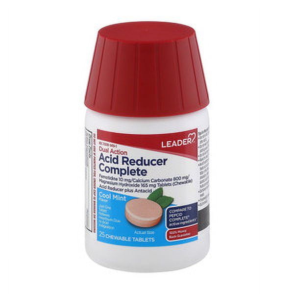 Leader Acid Reducer Chewable Tablets, Cool Mint, 25 Ea, 3 Pack ...
