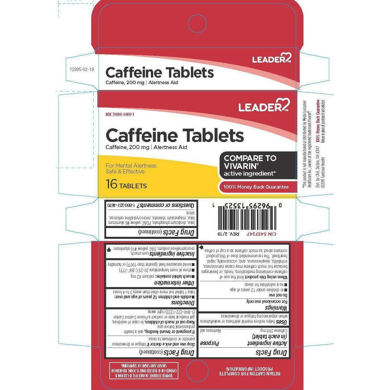 Leader Alertness Aid Caffeine 200mg Tablets, 16 Count - Walmart.com