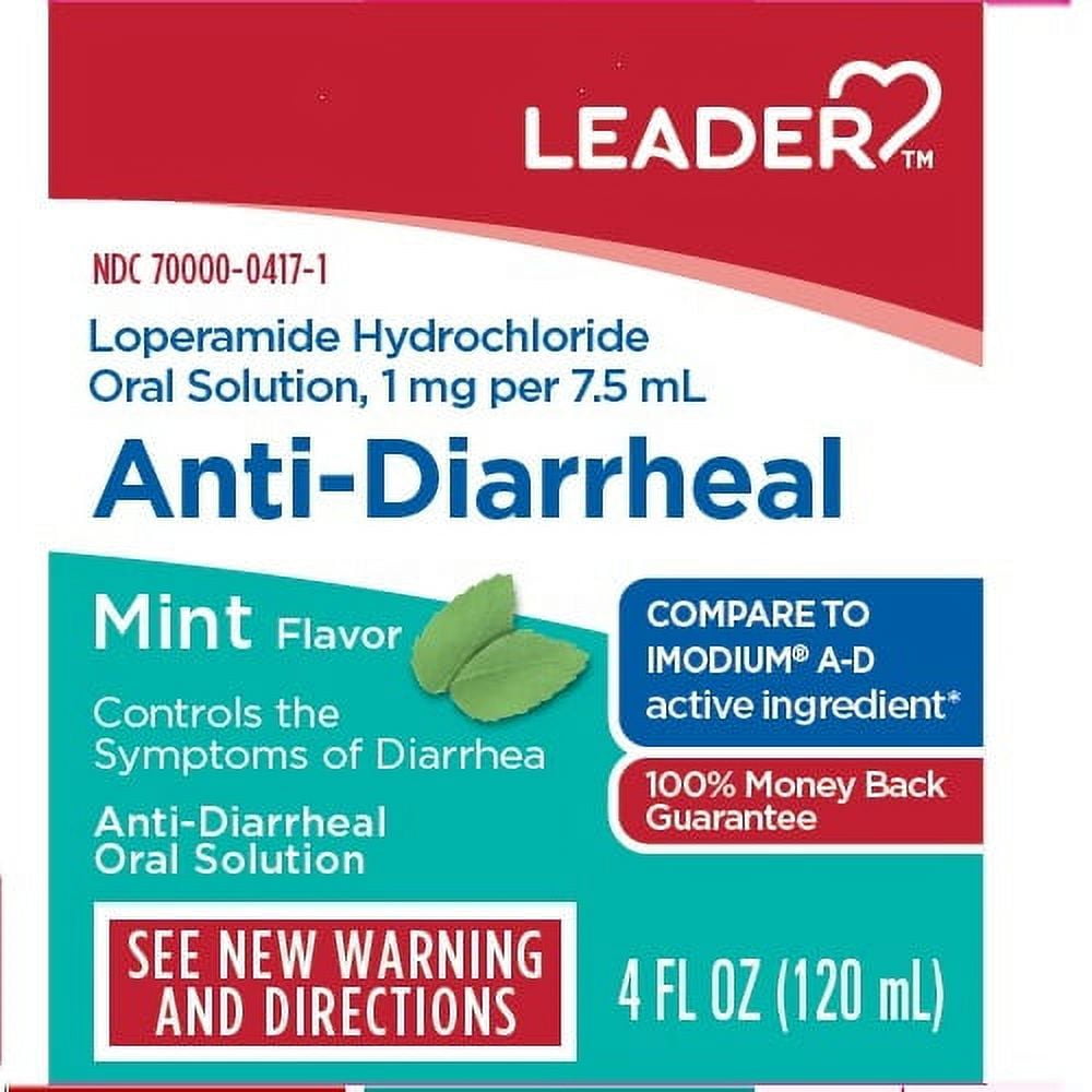 Leader Anti-Diarrheal Oral Solution, Mint, 4 oz. 096295135428C323 ...