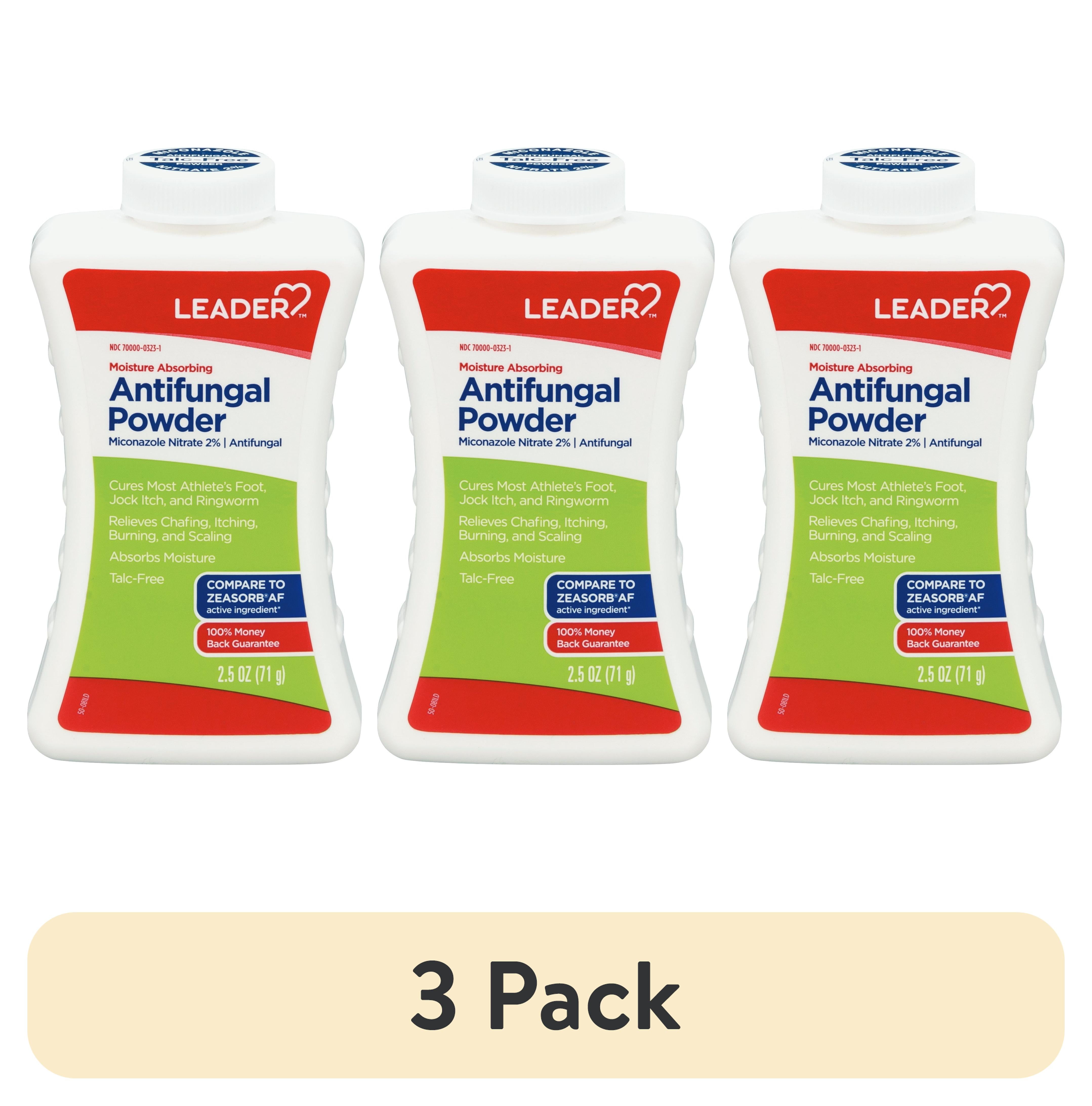(3 pack) Leader Athlete's Foot Antifungal Powder, Moisture Absorbing ...