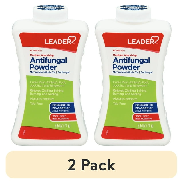 (2 pack) Leader Athlete's Foot Antifungal Powder, Moisture Absorbing ...