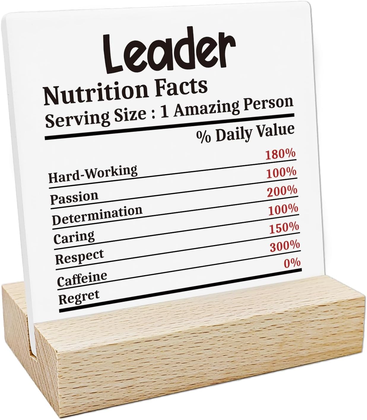 Leader Appreciation Gifts Leader Nutrition Facts Ceramic Decorative ...