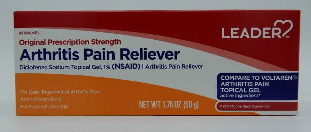 Leader Arthritis Pain Reliever 1% Topical Gel, 1.76 Oz - Walmart.com