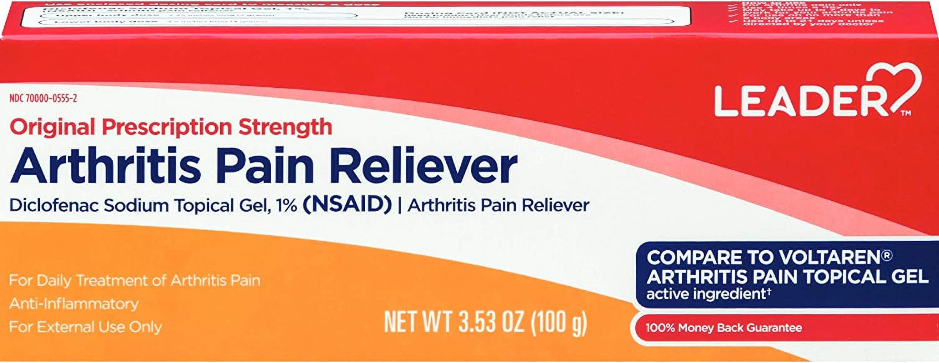 Leader Arthritis Pain Reliever 1% Gel, Original Prescription Strength ...