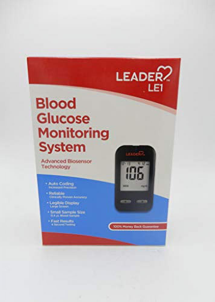 Leader Blood Glucose Monitoring System, 1 Count, 6 Pack - Walmart.com