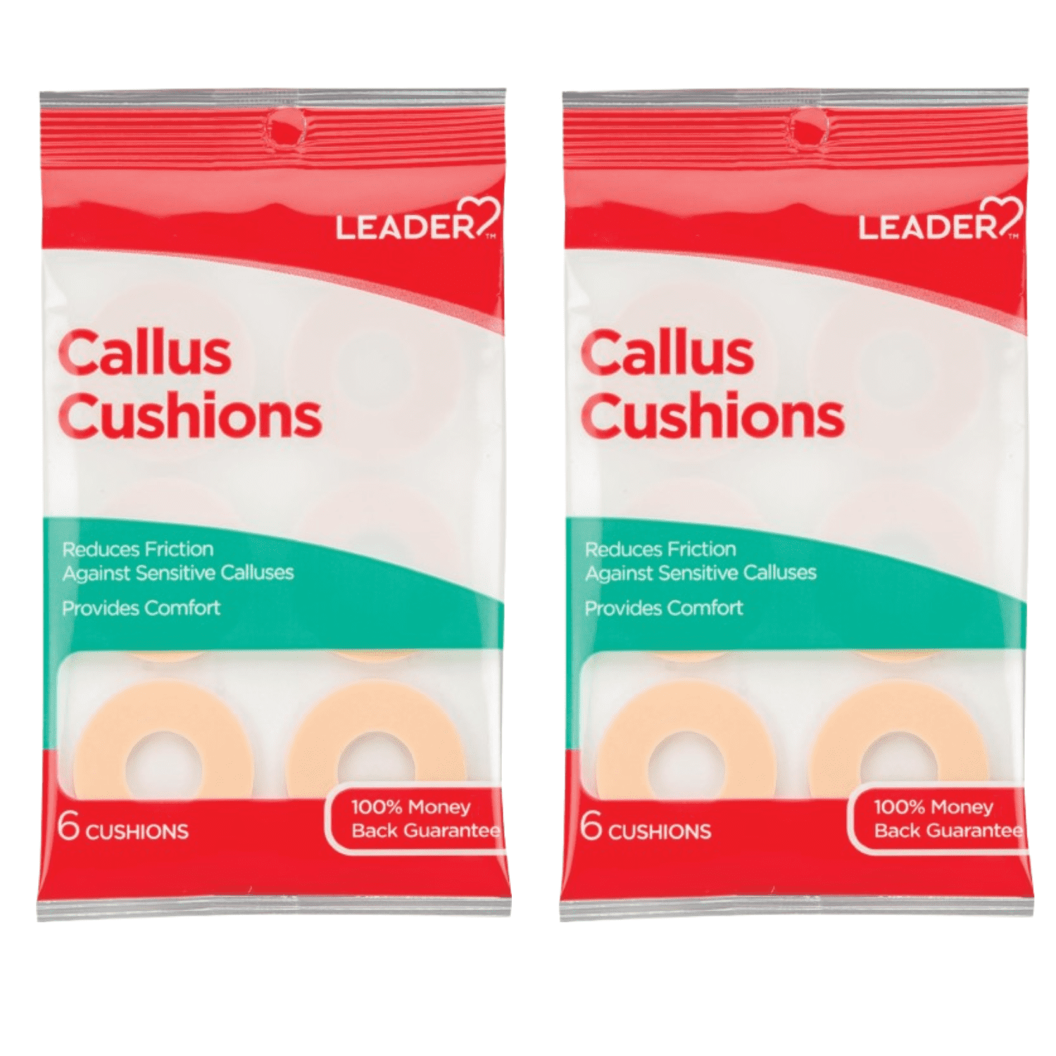 Leader Callus Cushions Round Waterproof Pads Toe and Foot Protectors, 2 ...