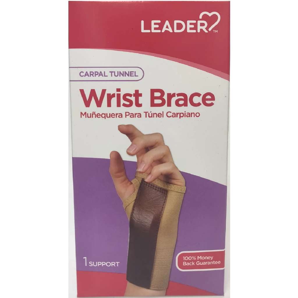 Leader Carpal Tunnel Wrist Brace Left Hand (Beige) X-Large HSA/FSA ...