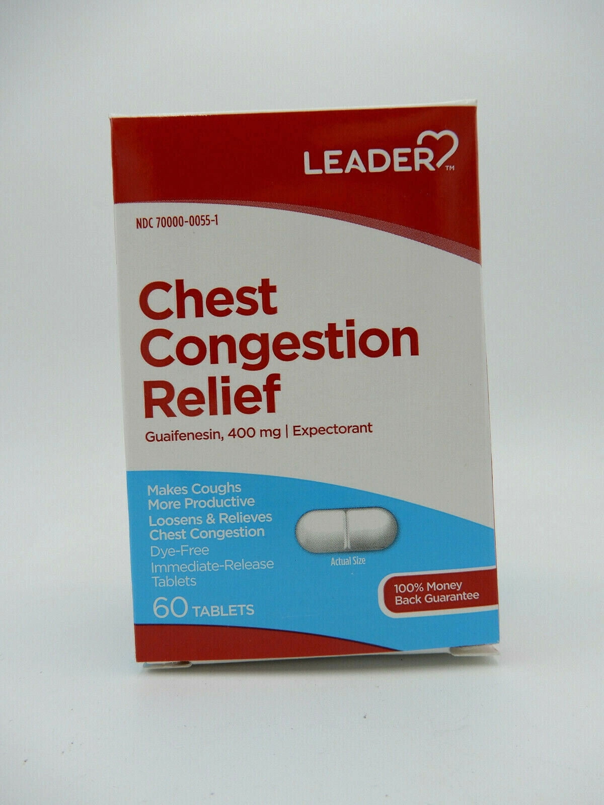 Leader Chest Congestion Relief, Immediate Release tablets, 60 Ea, 6 ...